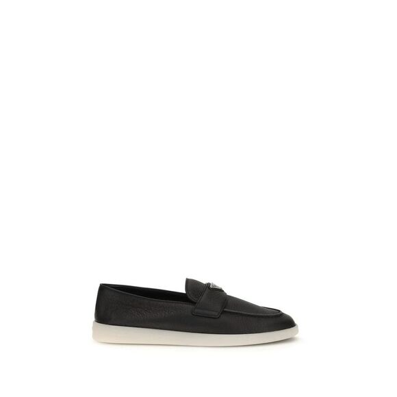 Prada | Shoes | Prada Black Calf Leather Bos Taurus Slipon Mens Loafers ...